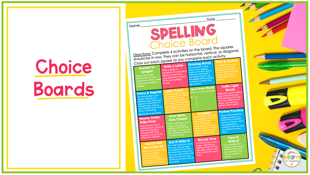 Spelling Activities for Upper Elementary Students - Your Thrifty Co-Teacher