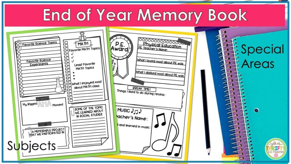 End of Year Memory Book Ideas for Upper Elementary - Your Thrifty Co ...