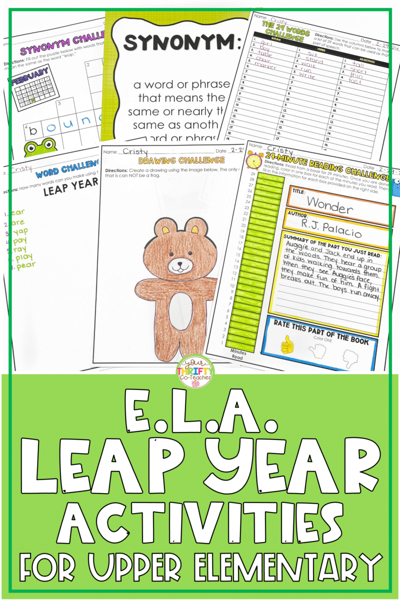 Fun ELA Leap Year Activities for the Classroom - Your Thrifty Co-Teacher