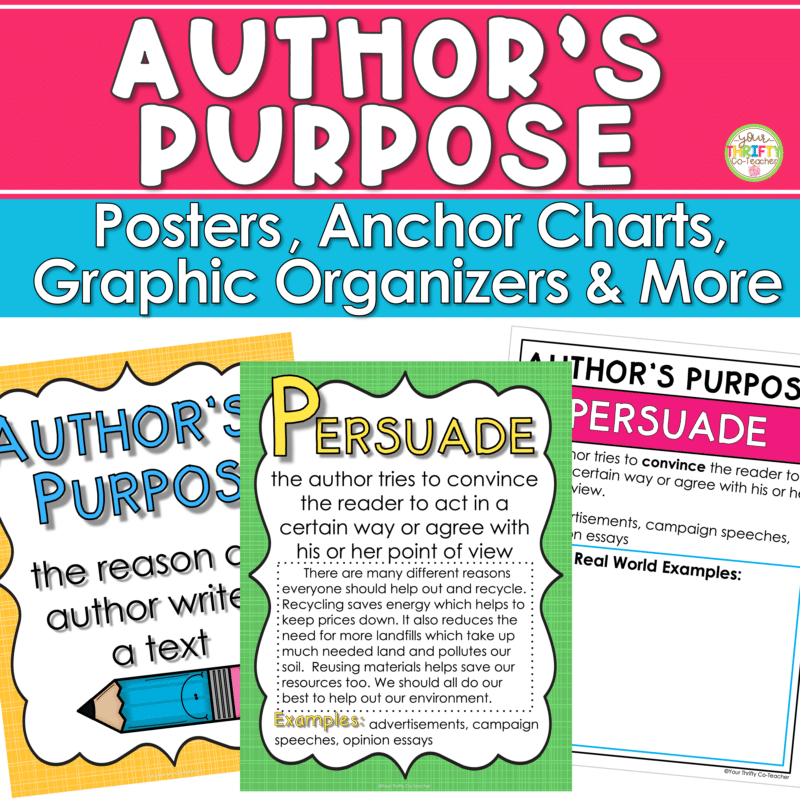 What are the 5 Types of Author's Purpose? - Your Thrifty Co-Teacher
